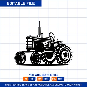 Old Tractor Svg Tractor Svg Tractor Clipart Tractor Files for Cricut ...