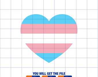 Transgender Heart SVG Files Trans Pride Heart Cut Files LGBTQ Love SVG ...
