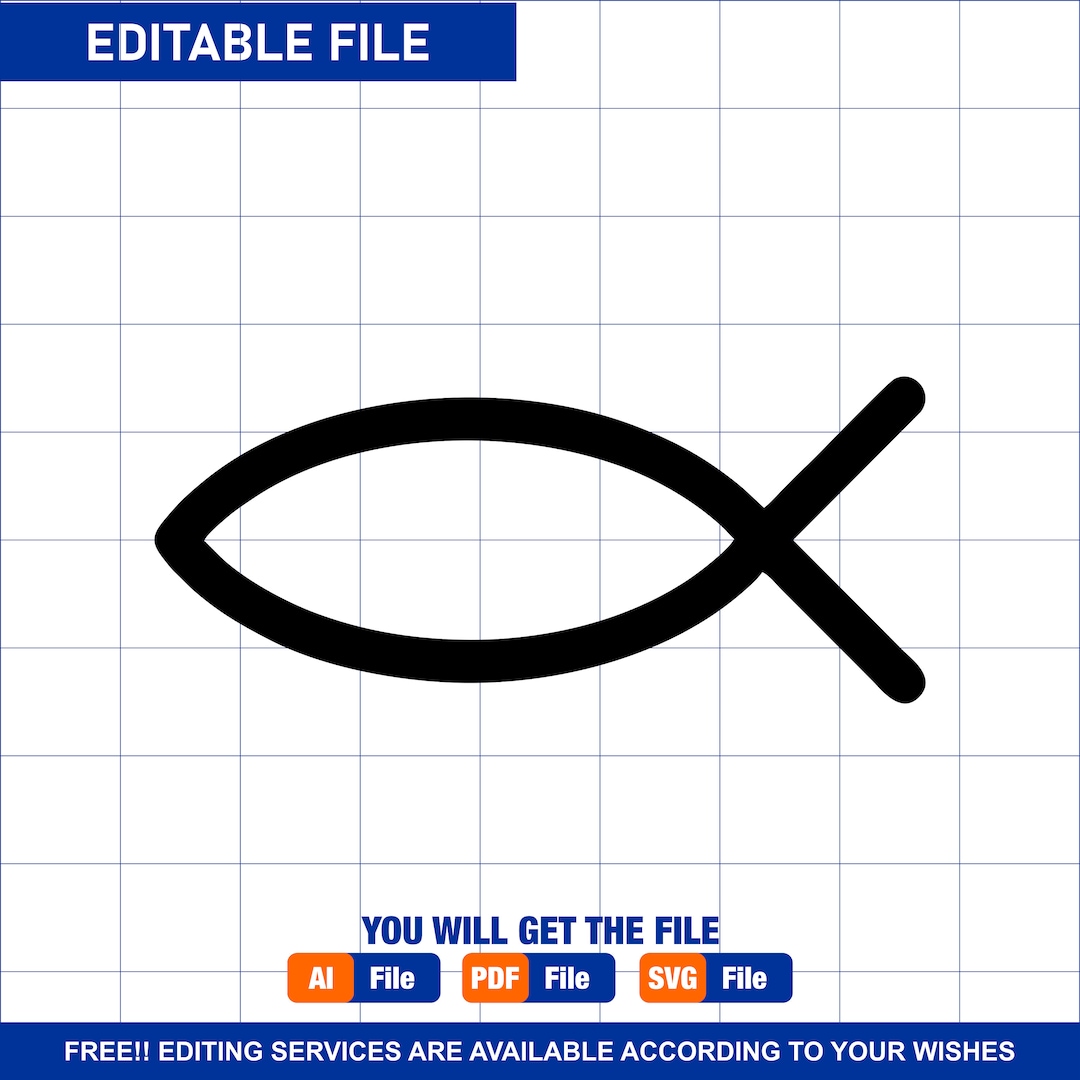 Christian Fish Ichthys SVG Files Christian Fish Symbol Cut Files ...