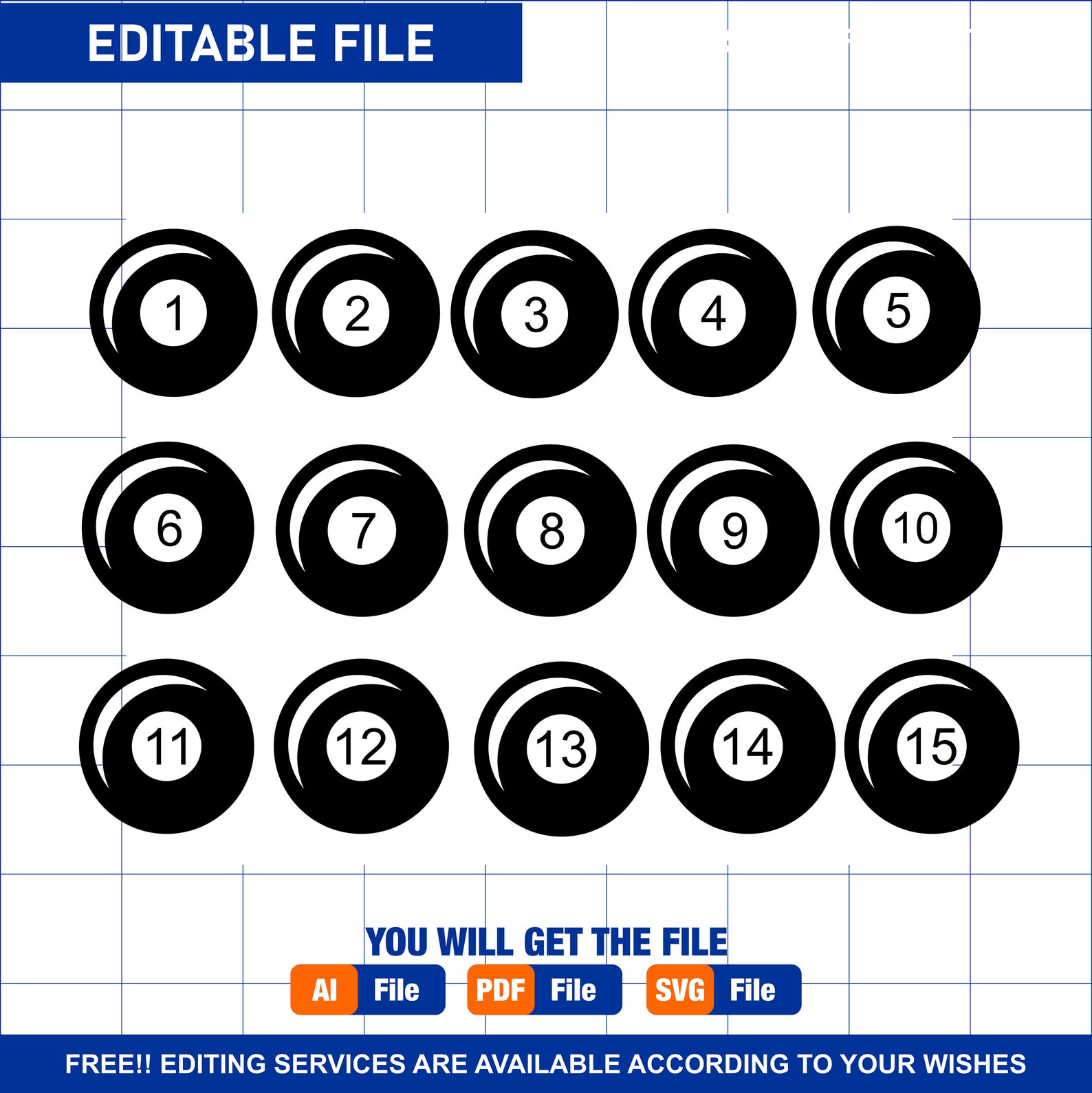 8 Ball Pool Billiard Ball SVG Files 8 Ball Billiard Ball Cut Files 8 ...