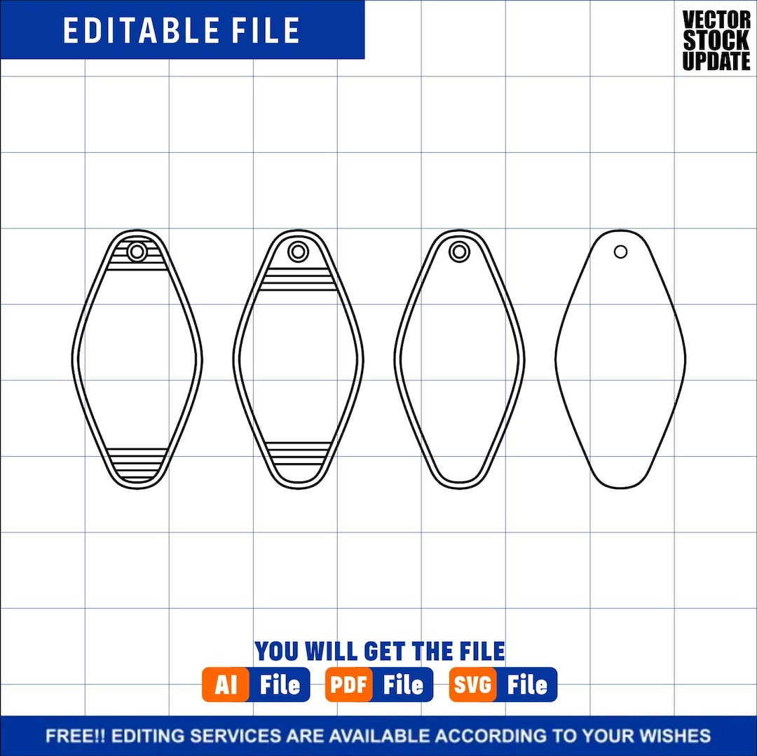 Motel Keychain Outline Template Svg, Dxf, Eps, Png, Jpg, Motel Keychain ...