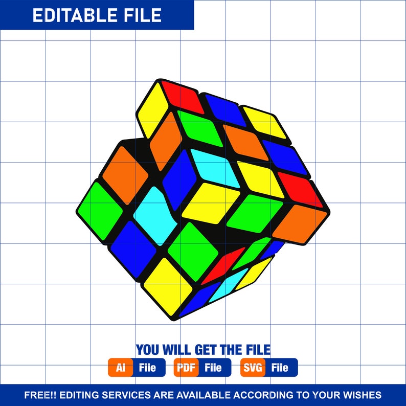 Rubiks Cube SVG File, Rubiks Cube Cricut SVG, Iron On, Digital Download ...