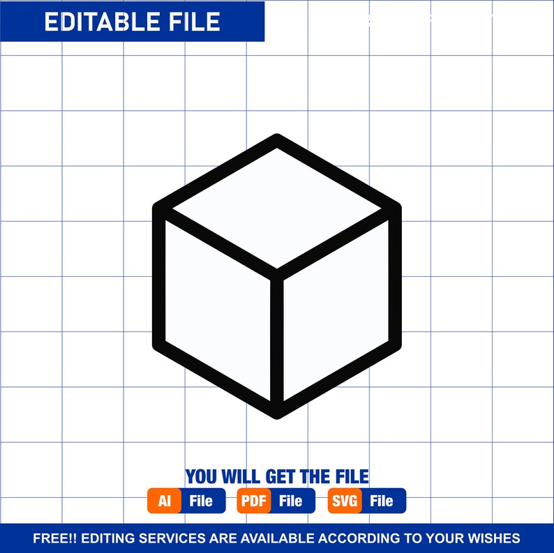 Cube SVG Files 3D Cube Cut Files Platonic Solids Vector Files Geometric ...