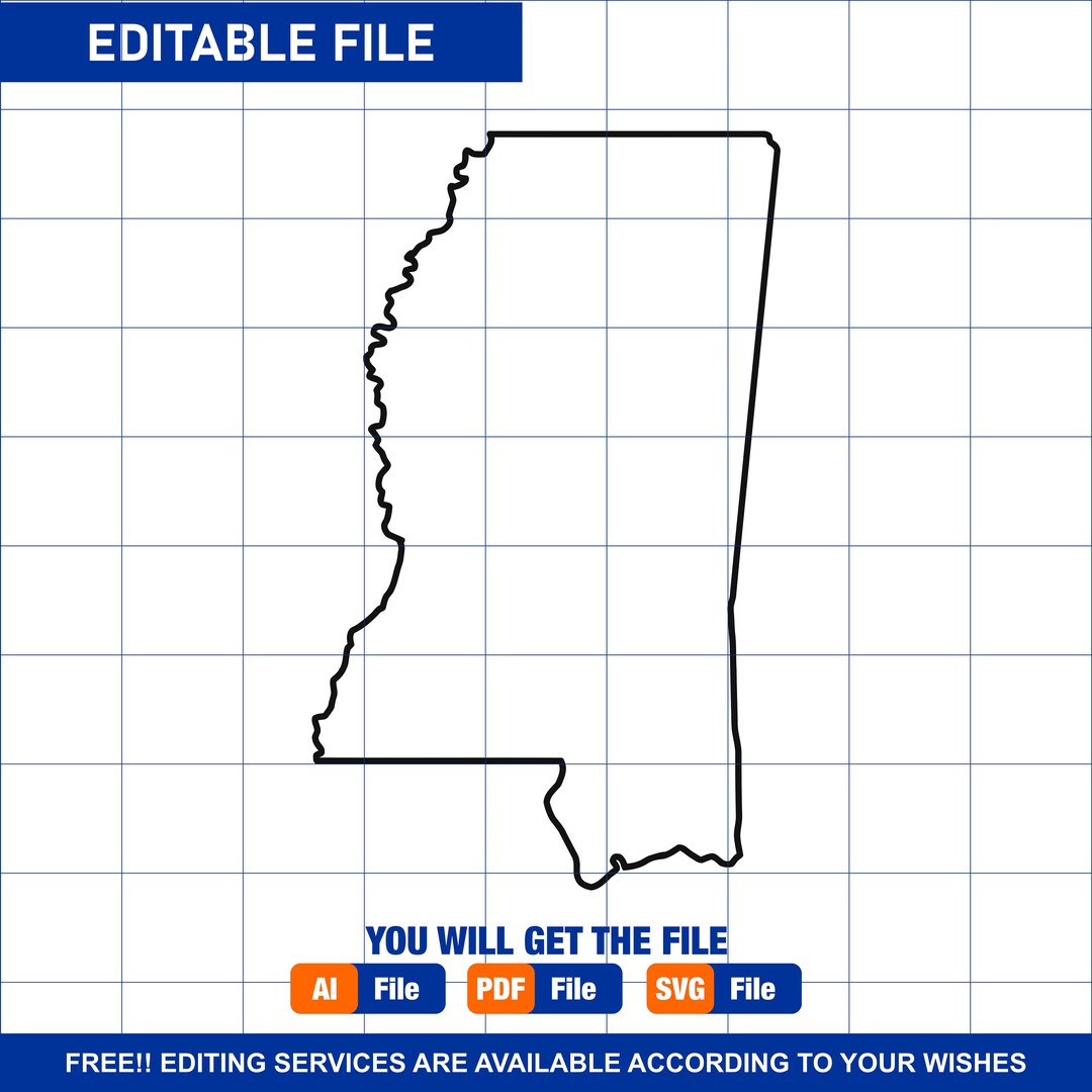 Mississippi Outline SVG Files Mississippi Cut Files United States of ...