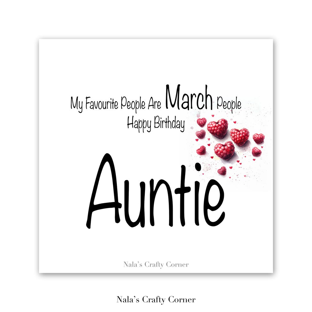 Digital March Happy Birthday Auntie Greetings Card, Hearts Aunty Aunt ...