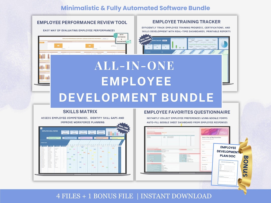 Employee Development Plan Human Resources HR Excel Bundle Templates All ...