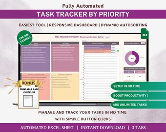 Excel Task Priority Tracker, to Do List Template, Task Tracker Excel ...