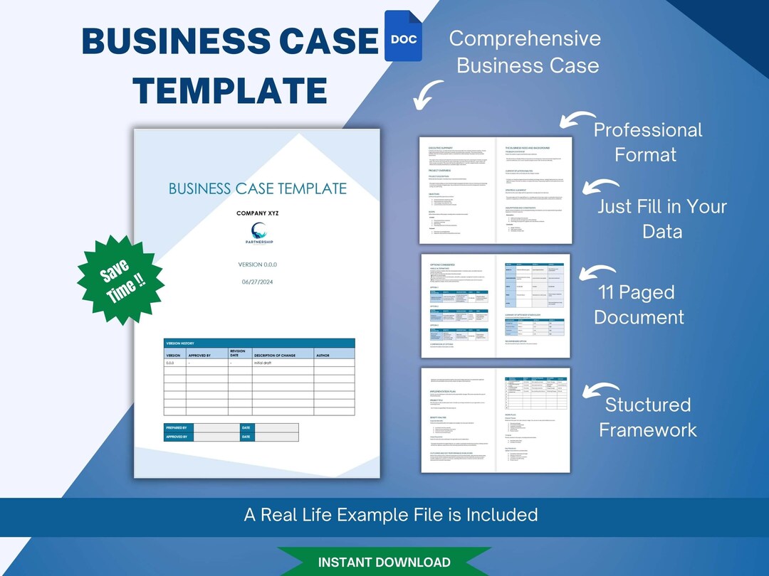 Business Case Excel Template: Professional Business Plan for Startups ...