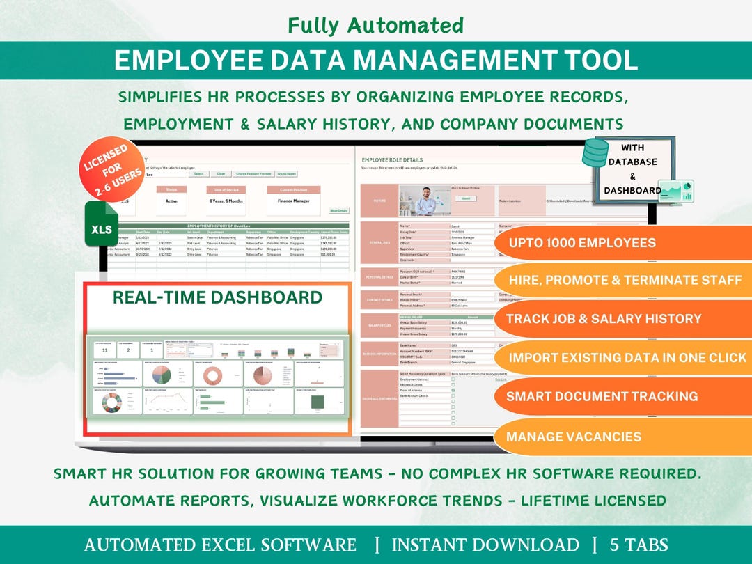 Employee Database Manager Multi License Software Human Resource ...