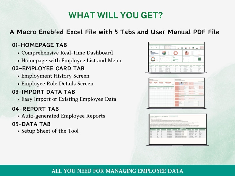 Employee Data Management Human Resource HR Templates Excel Dashboard ...