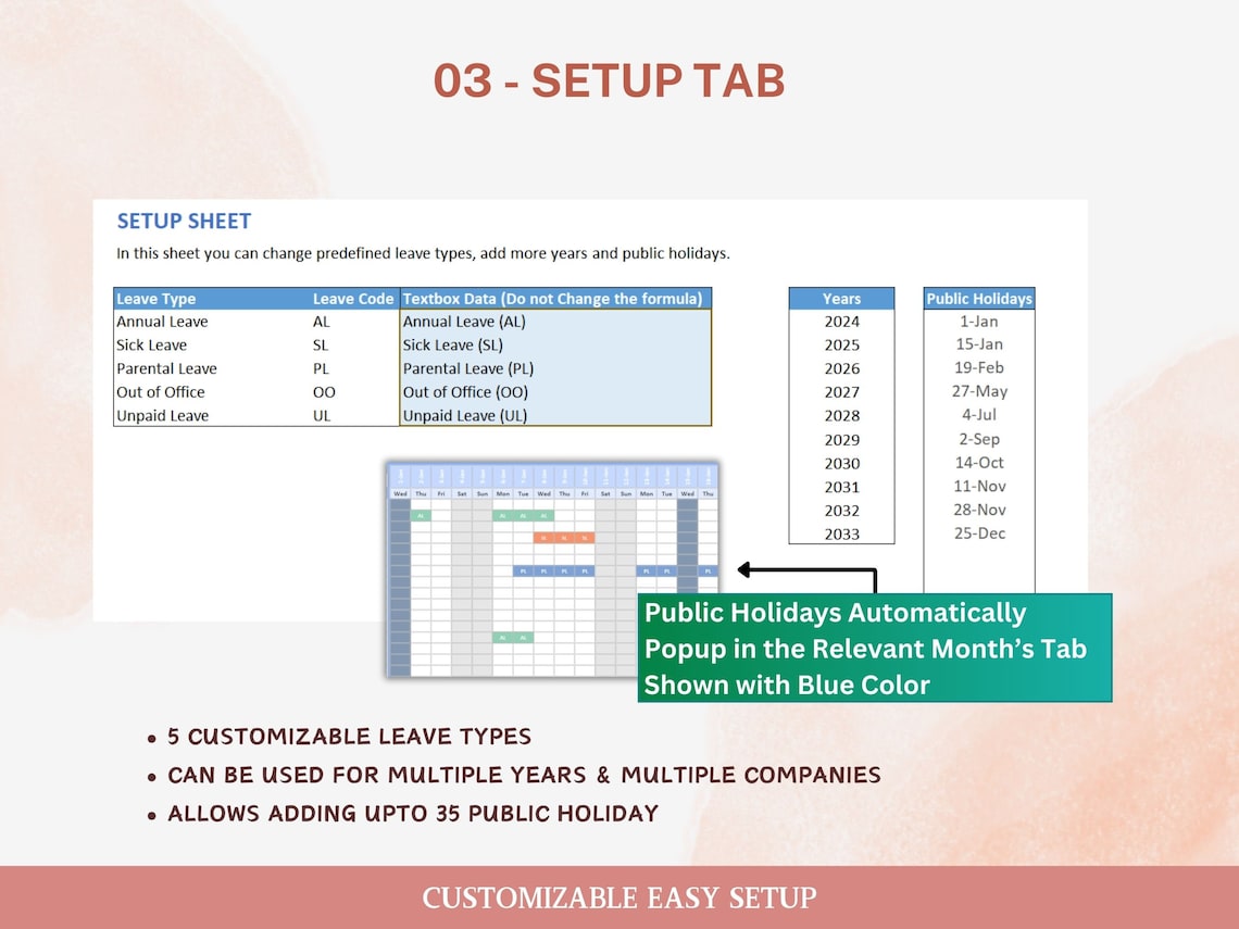 Employee Leave Tracker for Project Management: PTO Planner Excel ...