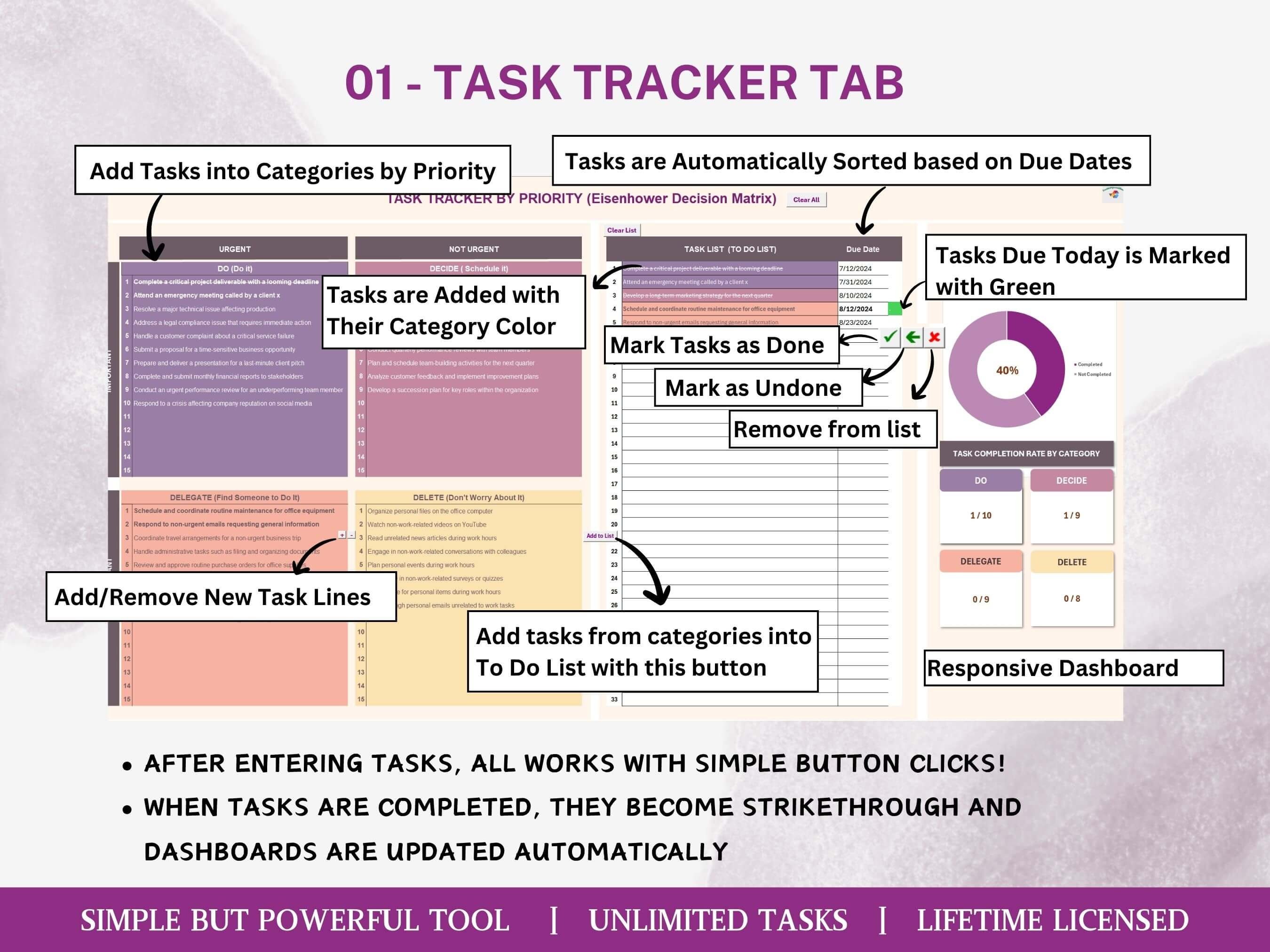 Task Tracker Excel Template By Priority Based Task Management Template With Eisenhower Matrix To