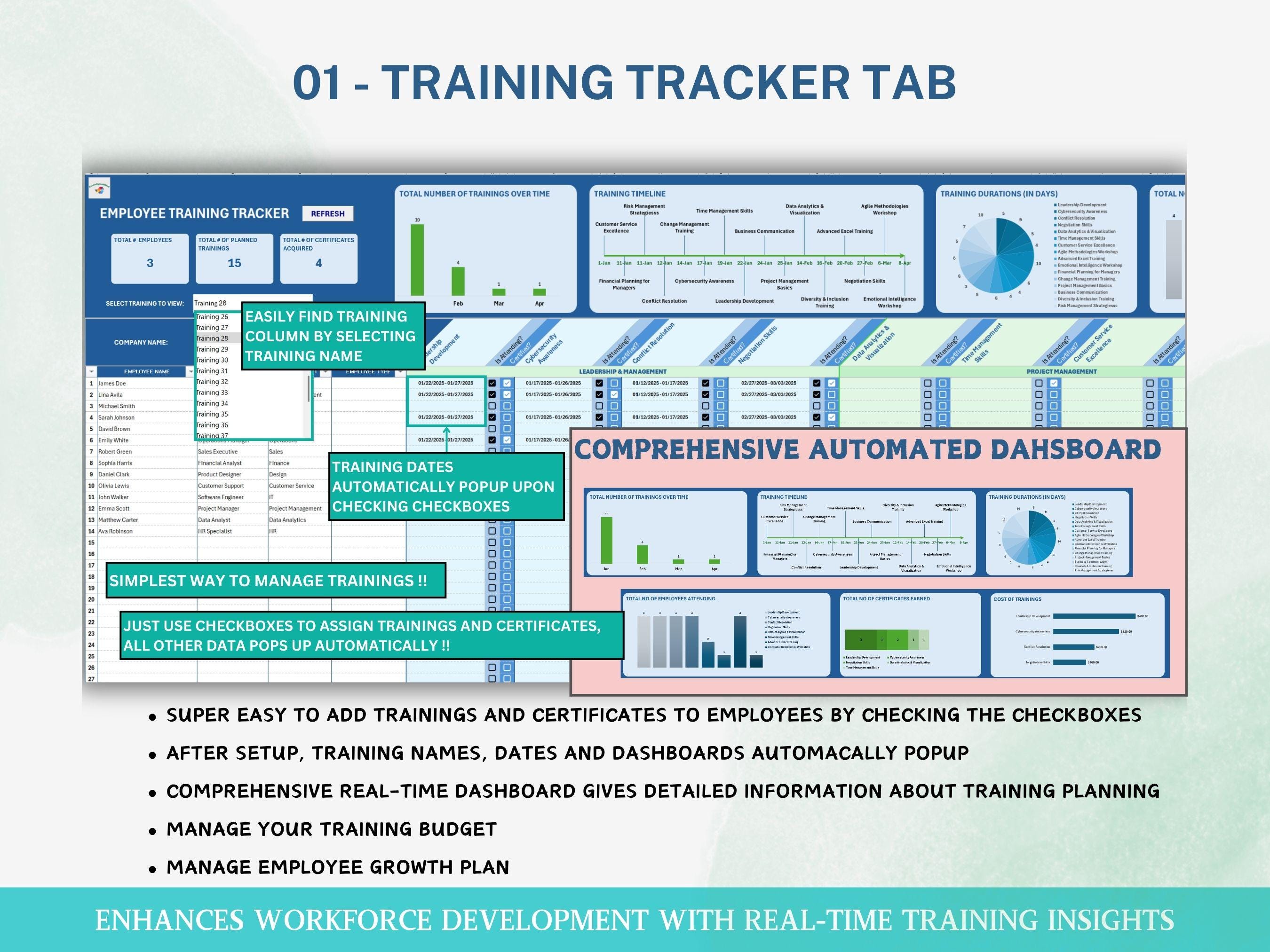Employee Training Tracker Excel Spreadsheet Certification Tracker ...