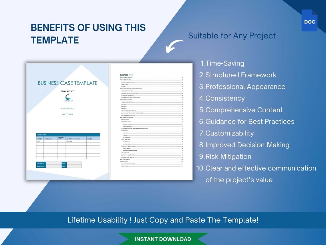 Business Case Excel Template: Professional Business Plan for Startups ...