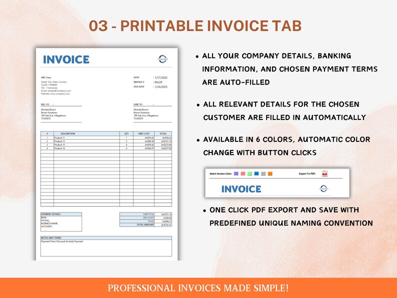Invoice Tracker Generator Excel Spreadsheet Business Template Customizable Invoice Template With ...