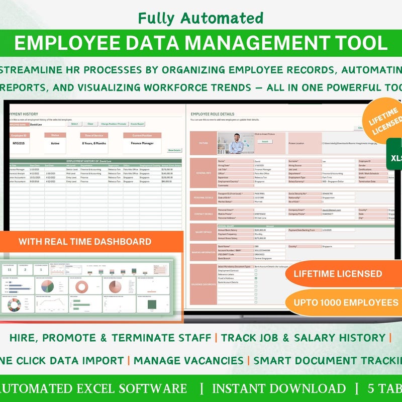 Hr Database Spreadsheet - Etsy