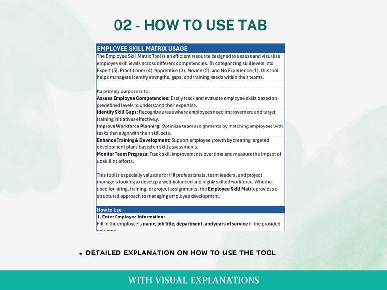 Employee Skills Matrix Excel Template | HR Planner Spreadsheet | Skills ...