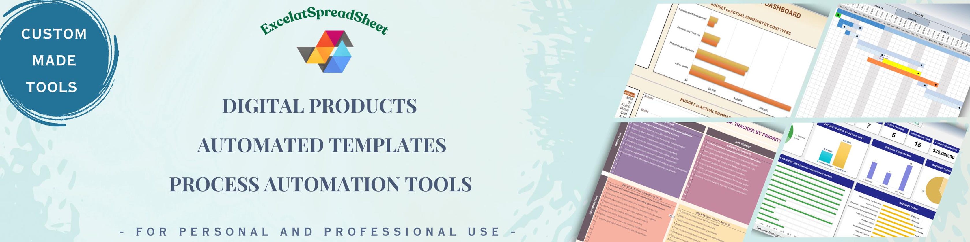 ExcelatSpreadSheet - Etsy Canada