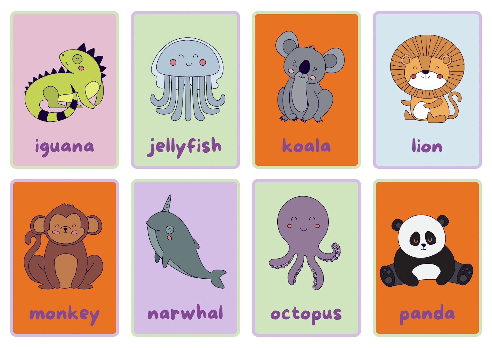 Animal Alphabet Printable Flashcards - Etsy
