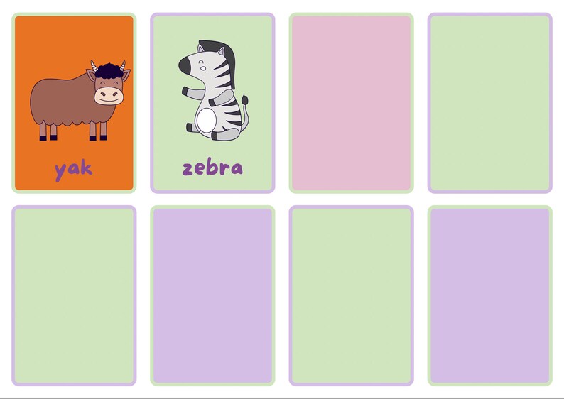 Animal Alphabet Printable Flashcards - Etsy