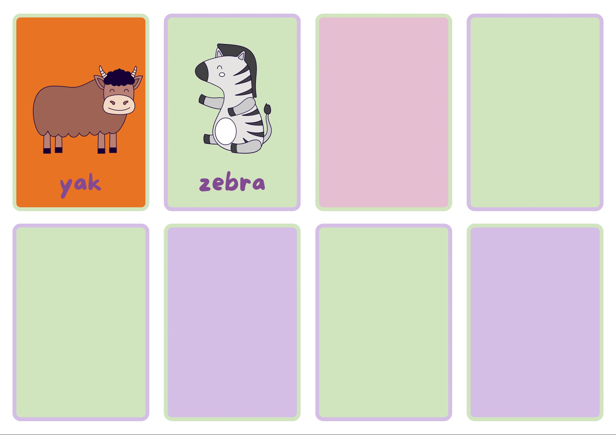 Animal Alphabet Printable Flashcards - Etsy