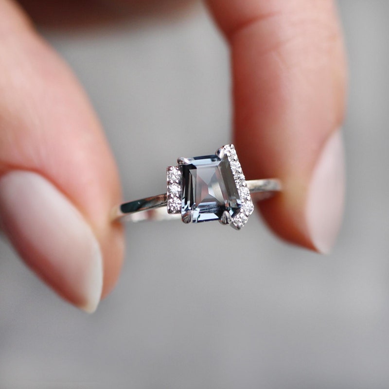 Grey Spinel Ring - Etsy