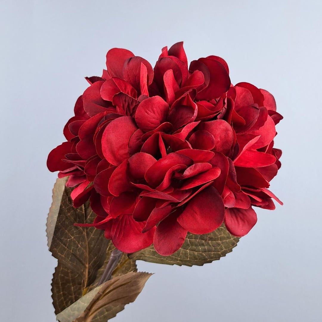 Red Artificial Hydrangea, Wedding Flowers Everlasting, Hydrangea ...