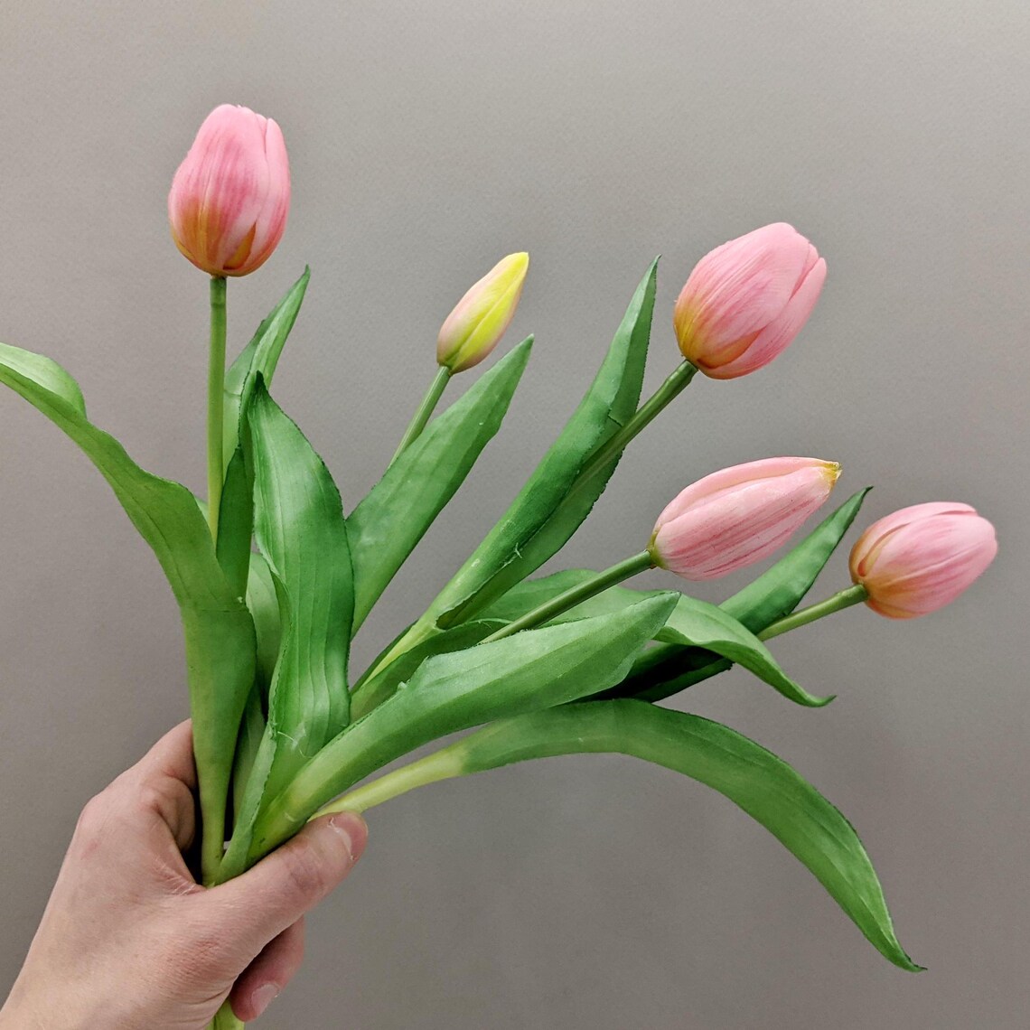 Real Touch Tulips, Real Touch Pink Flowers, Pink Tulip Stems, Real ...