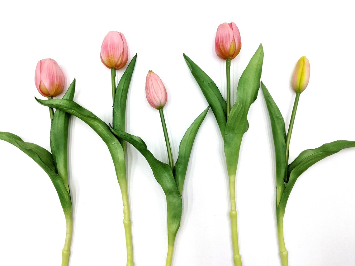 Real Touch Tulips, Real Touch Pink Flowers, Pink Tulip Stems, Real ...