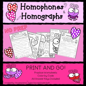 Homophones and Homographs Activities | 1st – 4th | Valentine's Day ...
