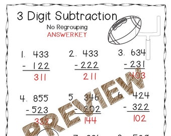 Two Digit Subtraction Without Regrouping Worksheets - Etsy Canada