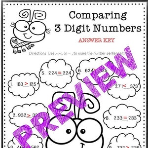 Comparing Three Digit Numbers | 1st – 4th | Valentine's Day Theme ...