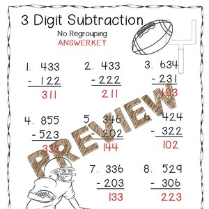 Two and Three Digit Subtraction | Regrouping and No Regrouping ...