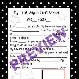 First Day of School | Beginning of the Year Writing Activity | 1st ...