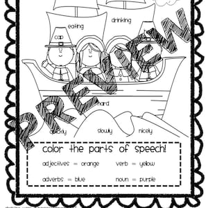 Parts of Speech Practice Worksheets| Thanksgiving| November | 1st – 5th ...