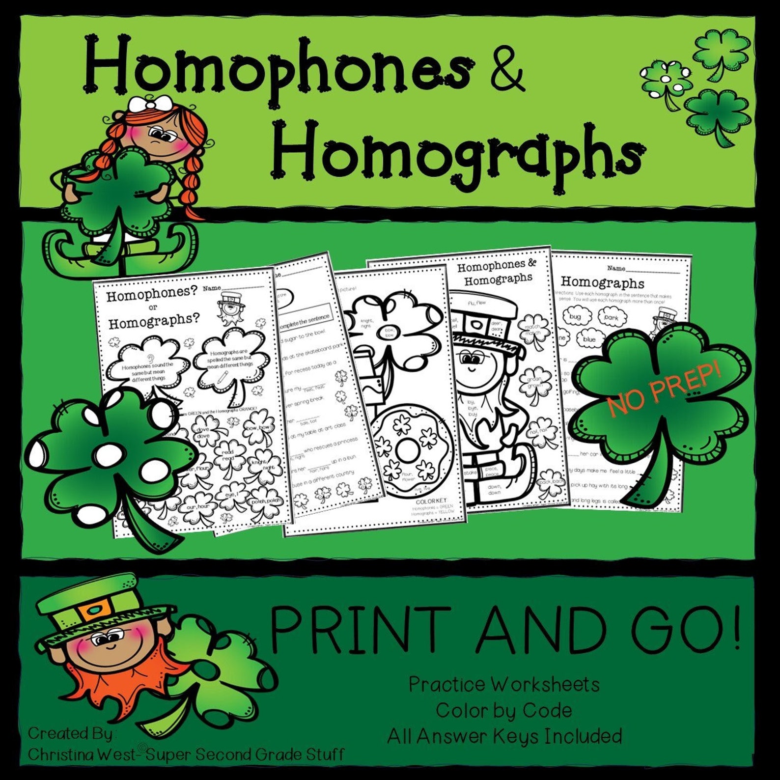 Homophones and Homographs Activities | 1st – 4th | St. Patrick's Day ...