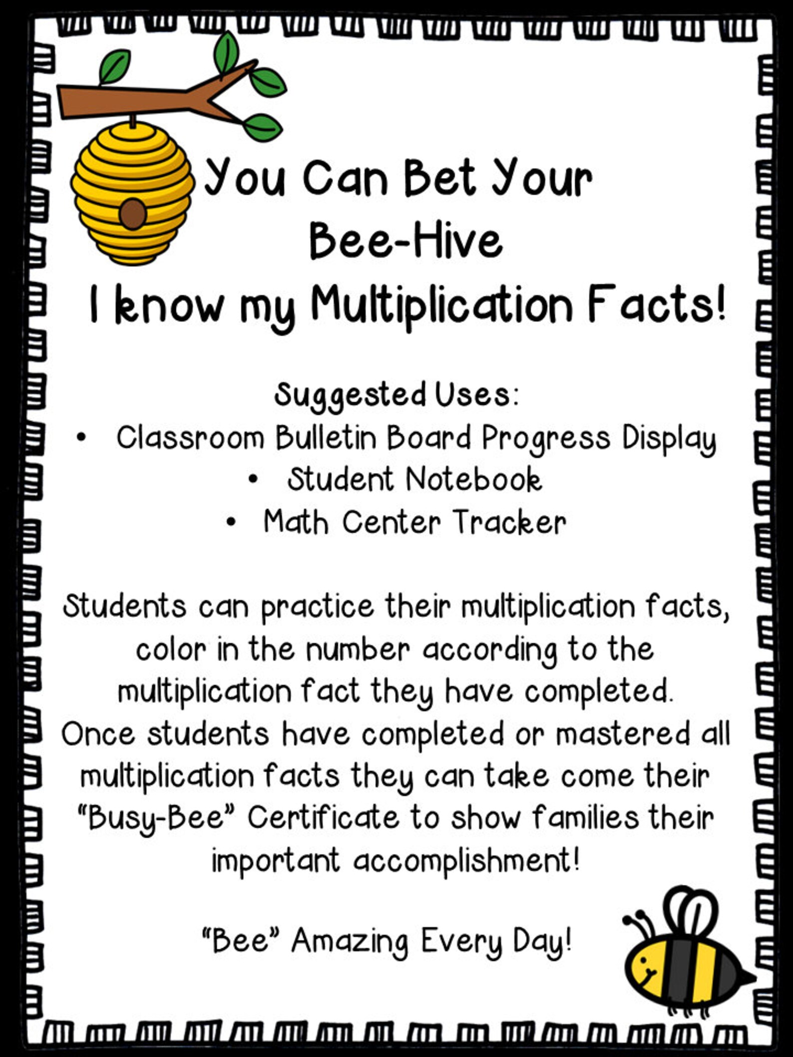 Multiplication Fact Tracker | 2nd – 5th | Homeschool | Printable ...