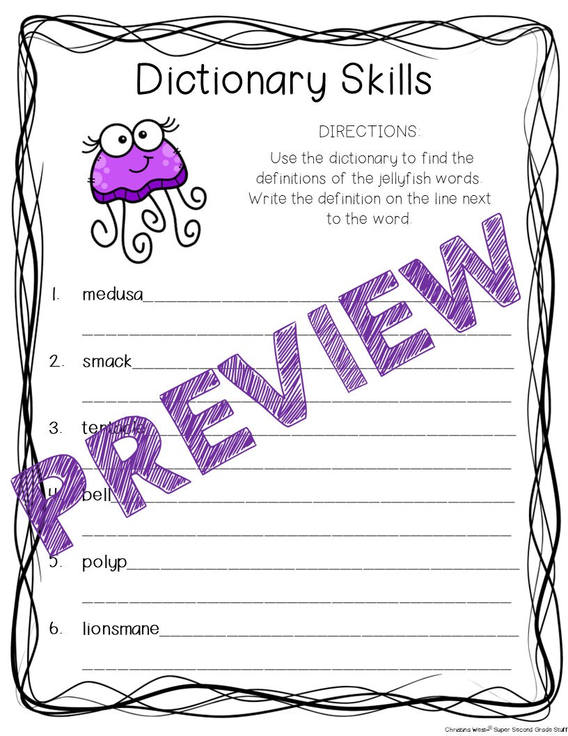 Jellyfish Themed Word Activities | 1st – 3rd | Homeschool | Printable ...