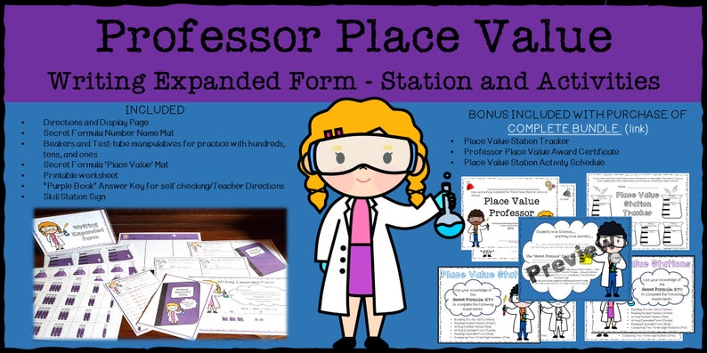 Place Value Bundle Reading/writing Expanded Form Room Transformation ...
