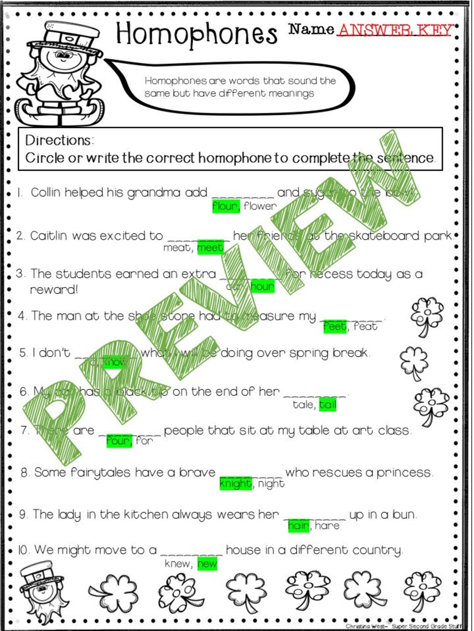 Homophones and Homographs Activities | 1st – 4th | St. Patrick's Day ...