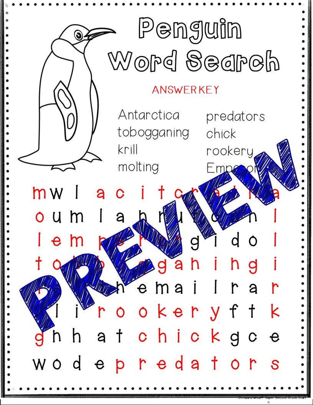 Penguin Word Activities | 1st – 5th | Homeschool | Word Search | ABC ...