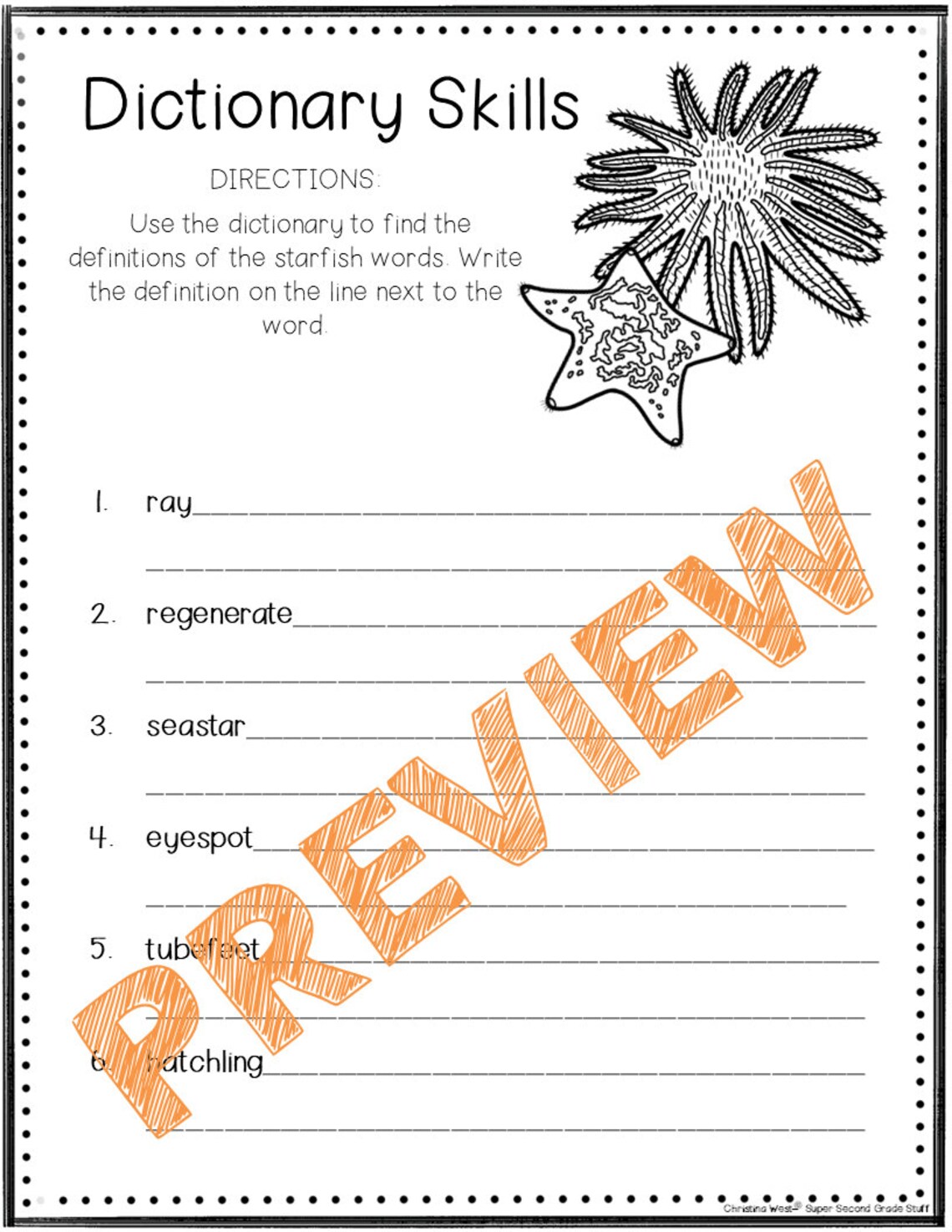 Starfish Themed Word Activities 1st 3rd Homeschool Printable Worksheets ...