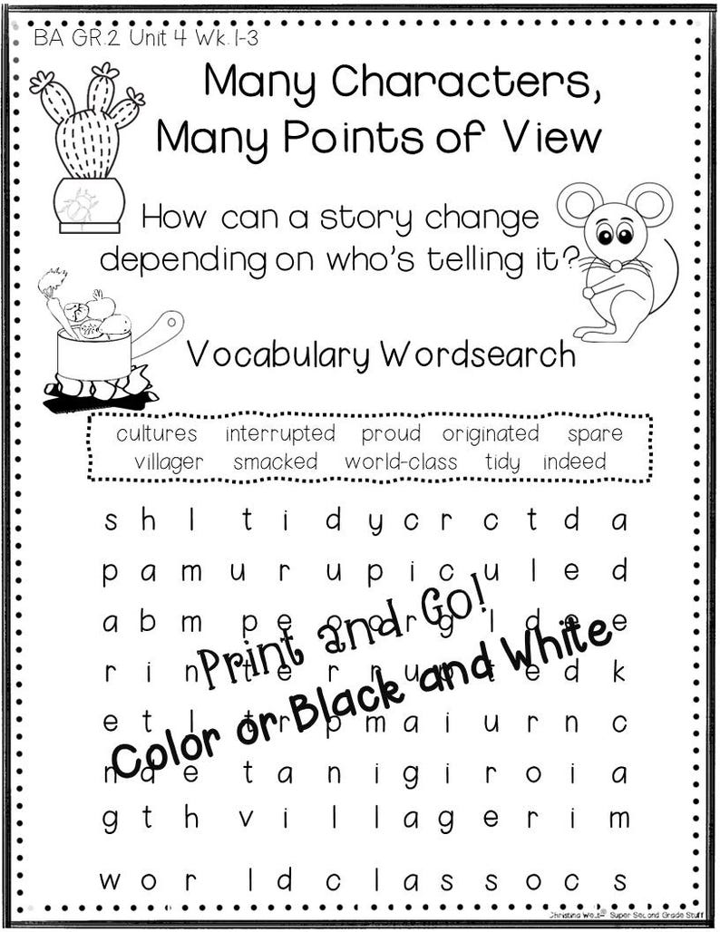 Benchmark Advance Aligned | 2nd Grade Unit 4: Activity for Kick off Day ...