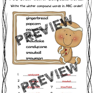 Compound Word Activities | Gingerbread | 1st – 3rd | Homeschool ...