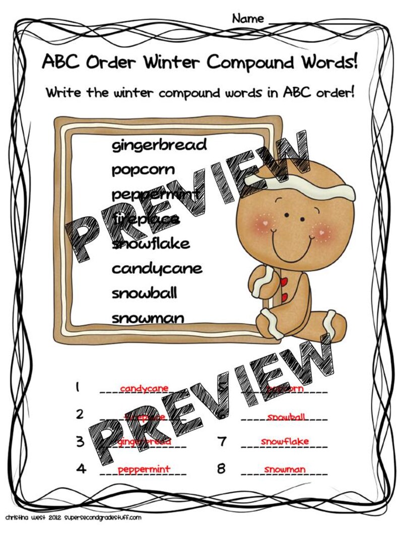 Compound Word Activities | Gingerbread | 1st – 3rd | Homeschool ...