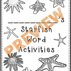 Starfish Themed Word Activities | 1st – 3rd | Homeschool | Printable ...