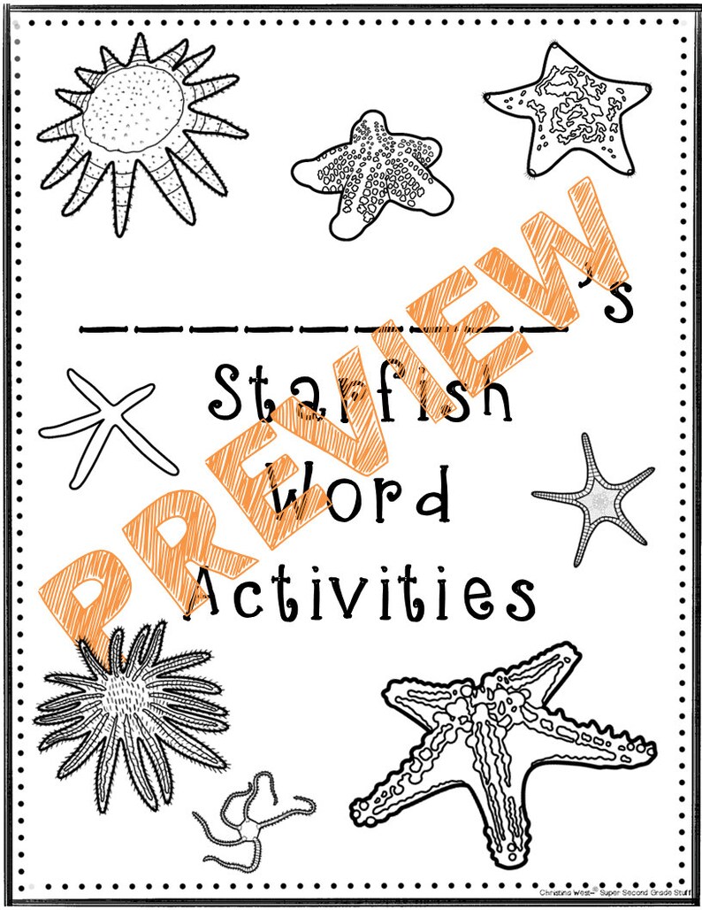 Starfish Themed Word Activities | 1st – 3rd | Homeschool | Printable ...