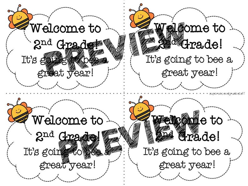 2nd Grade Welcome Back Note for Students No Prep-print 4 to a Page ...