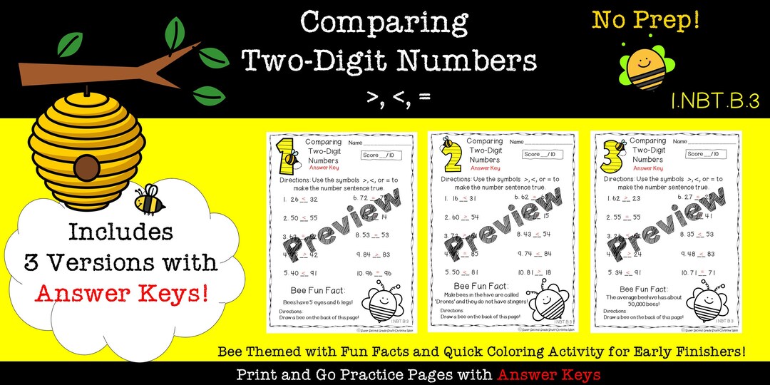 Comparing Two Digit Numbers | Comparison Symbols | Place Value | Math ...