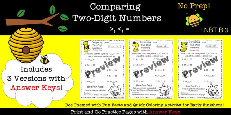 Comparing Two Digit Numbers | Comparison Symbols | Place Value | Math ...